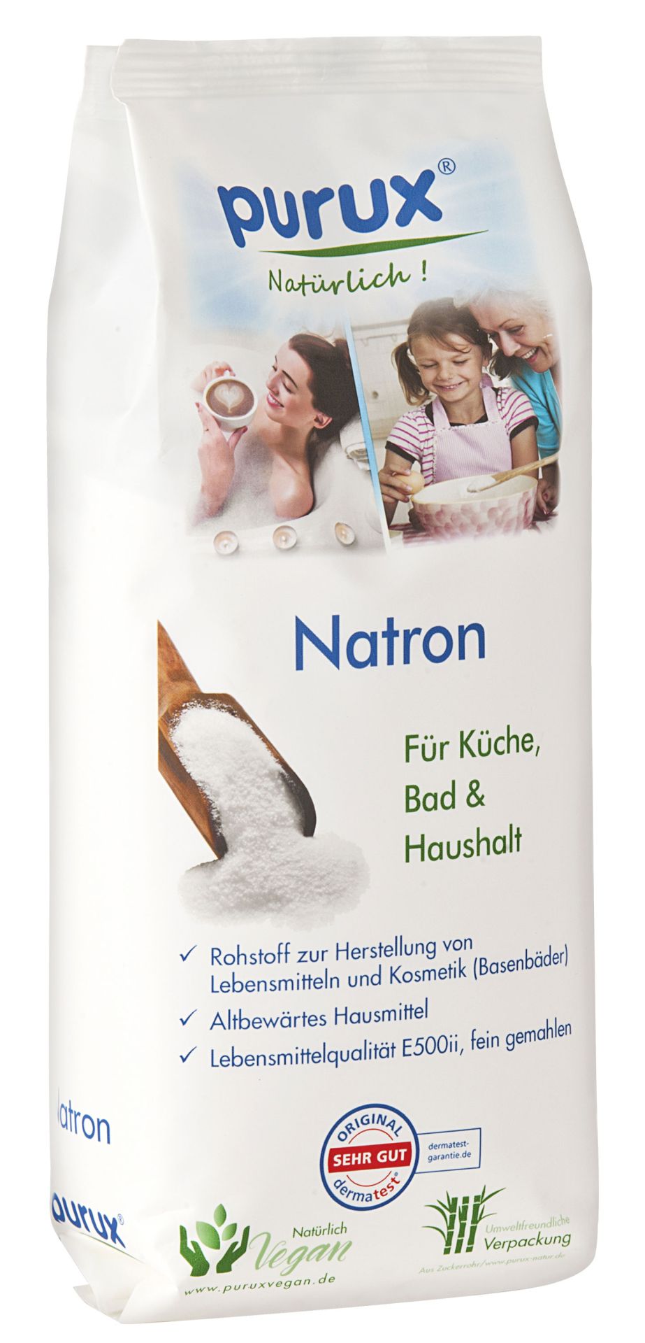 Natron Pulver 1kg, Lebensmittelqualität nachhaltig verpackt